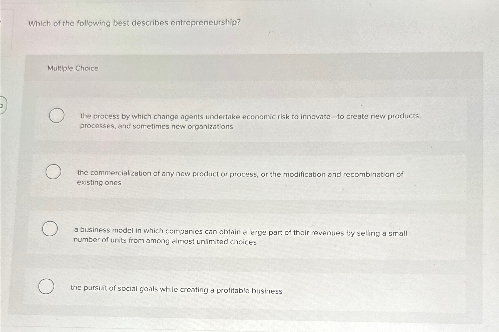 Solved Which of the following best describes | Chegg.com