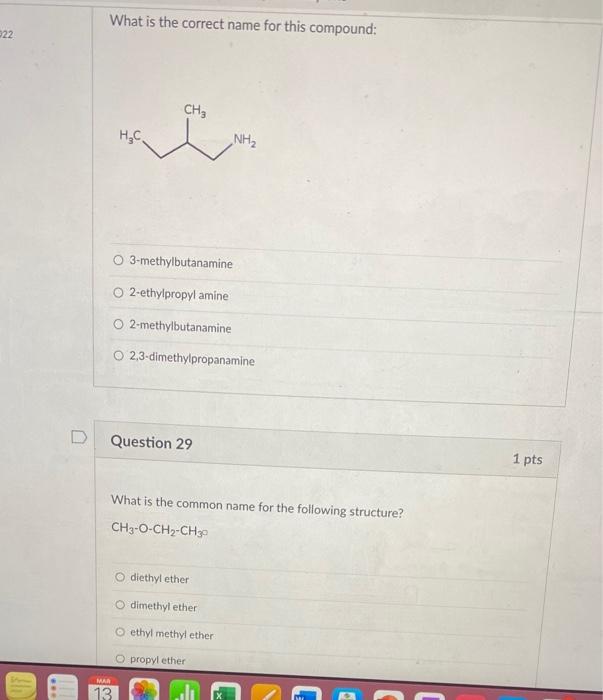 Solved What is the correct name for this compound: 22 CHE | Chegg.com