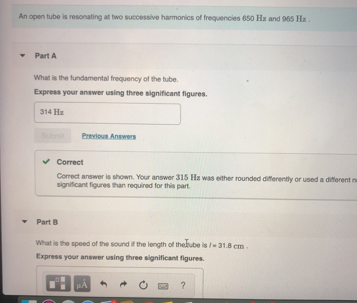 Solved An open tube is resonating at two successive | Chegg.com
