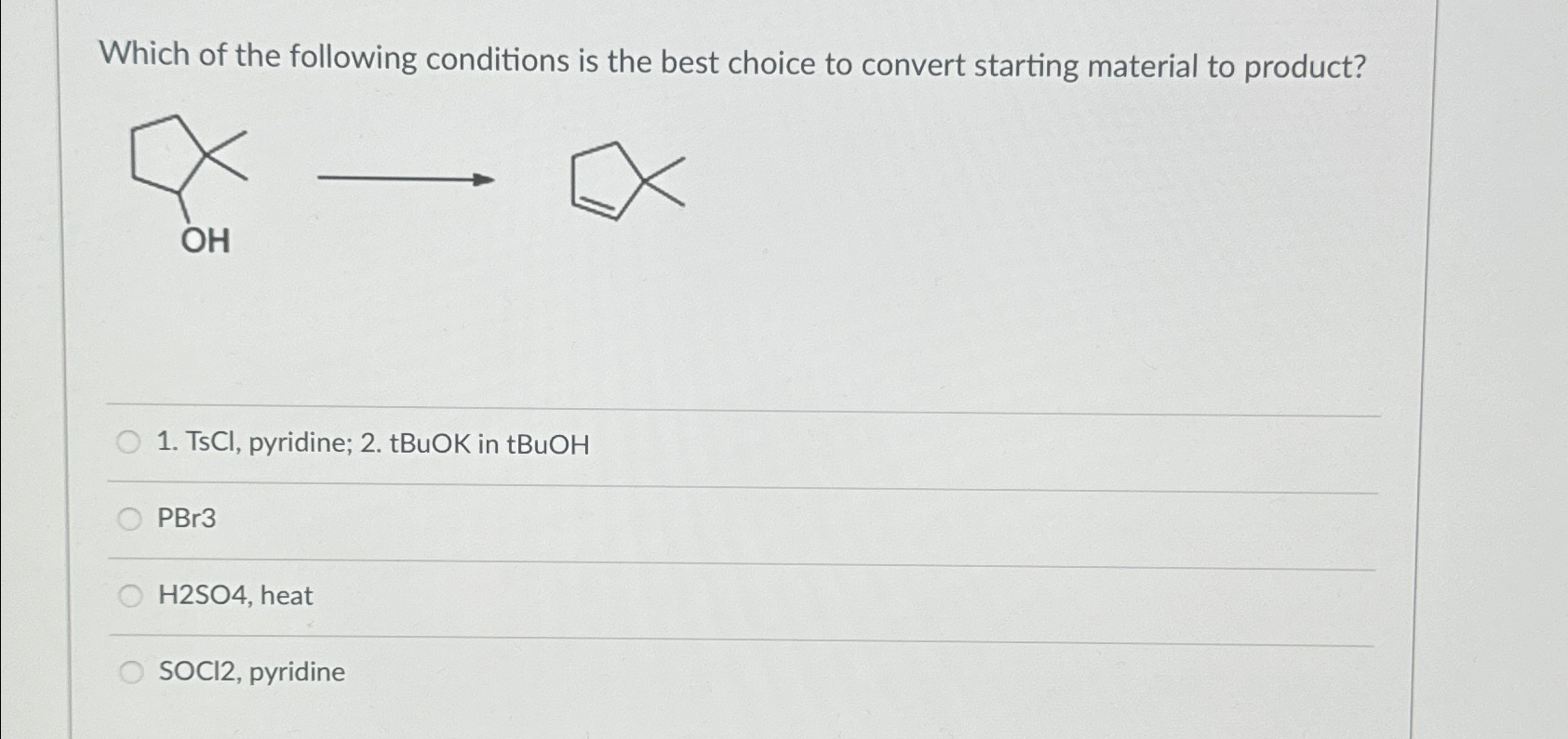 Solved Which of the following conditions is the best choice | Chegg.com