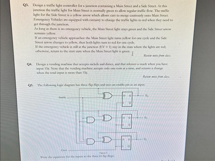 Solved 3. Design a traffic light controller for a junction | Chegg.com