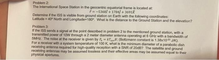 Solved Problem 2: The International Space Station in the | Chegg.com