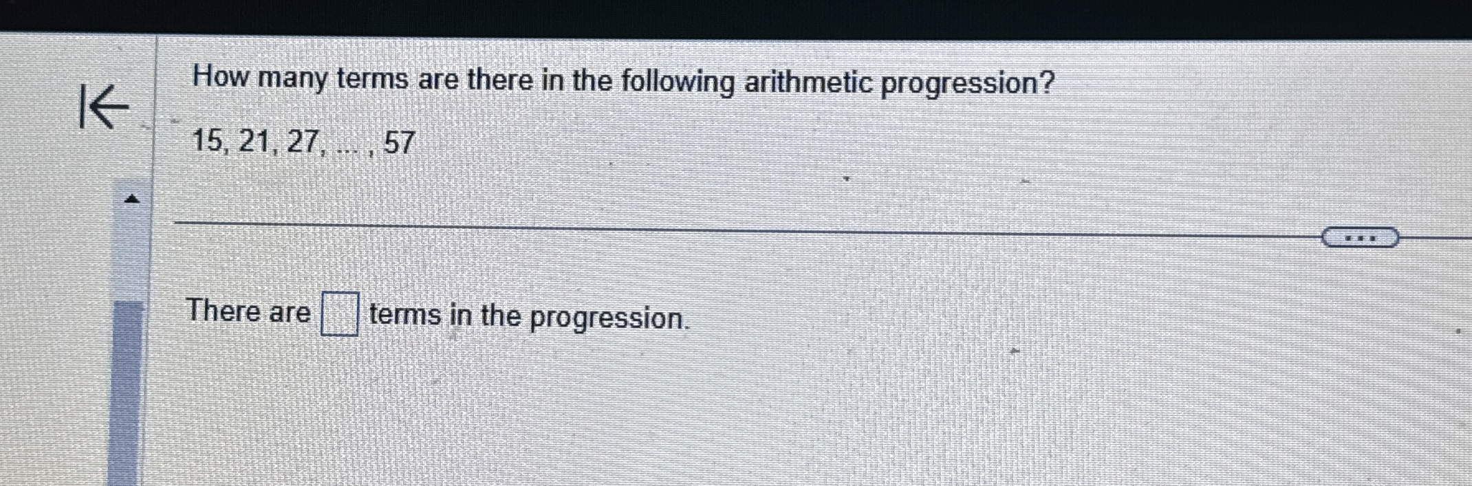 Solved How many terms are there in the following arithmetic | Chegg.com