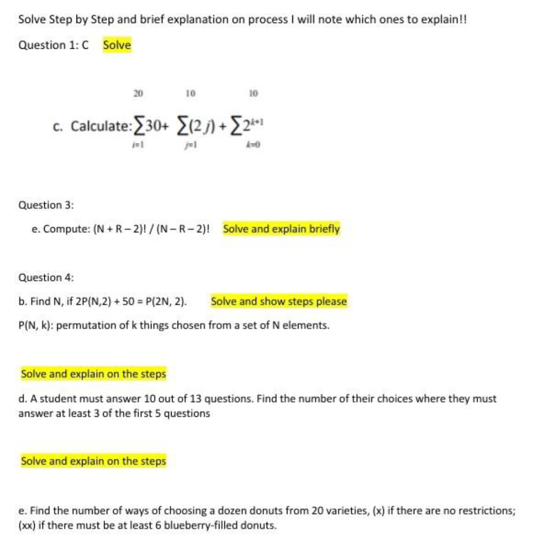 Solved Solve Step by Step and brief explanation on process I | Chegg.com