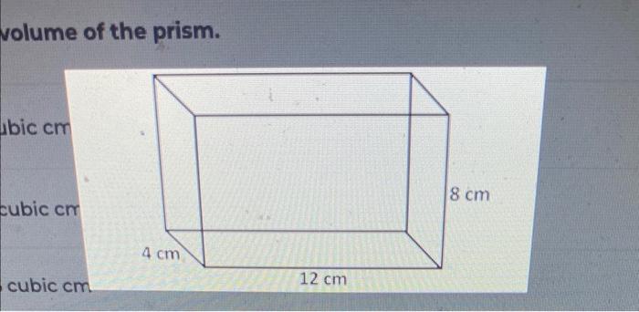 Solved volume of the prism. | Chegg.com
