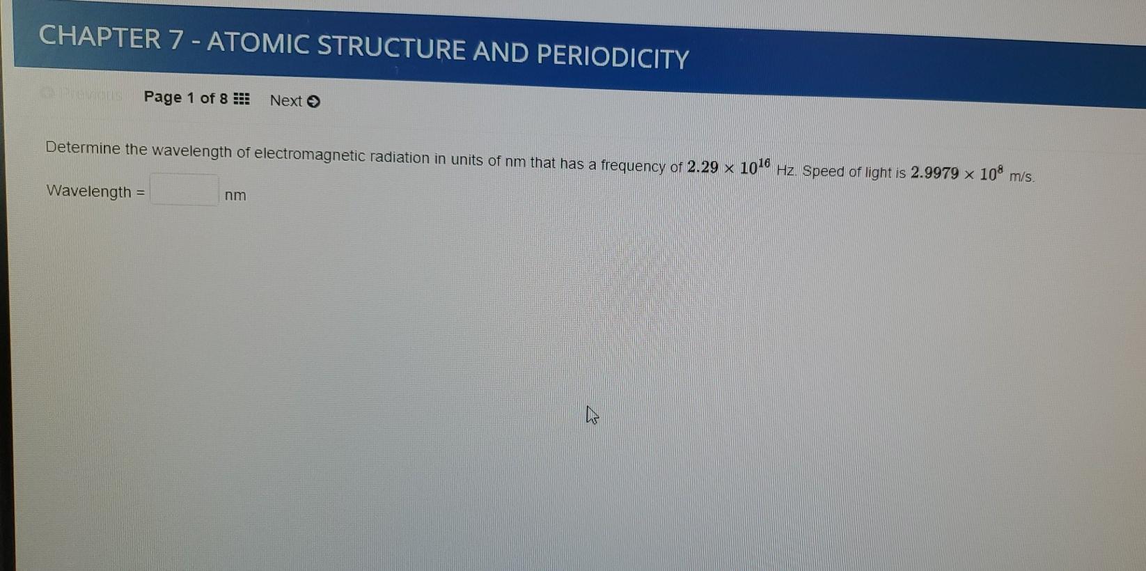 Solved CHAPTER 7 - ATOMIC STRUCTURE AND PERIODICITY Page 1 | Chegg.com