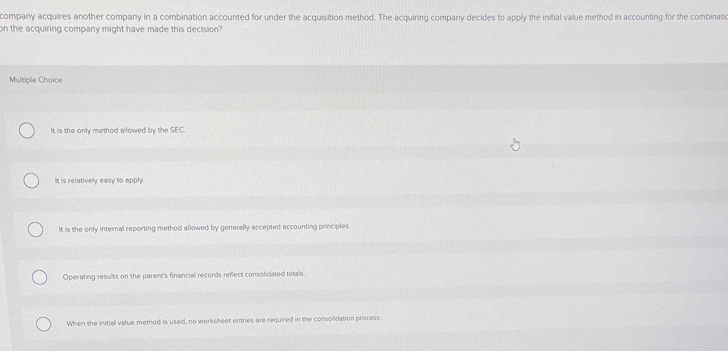 Solved company acquires another company in a combination | Chegg.com