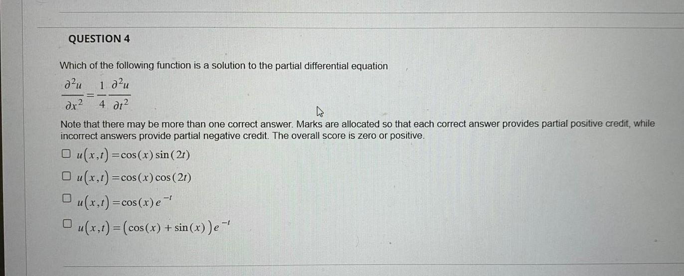 Solved QUESTION 4 Which of the following function is a | Chegg.com