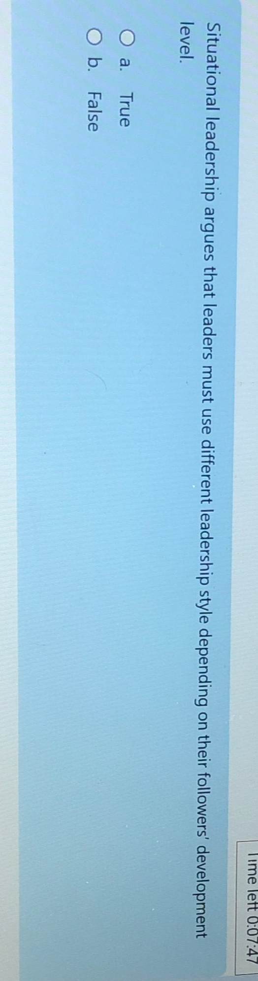 Solved Situational leadership argues that leaders must use | Chegg.com
