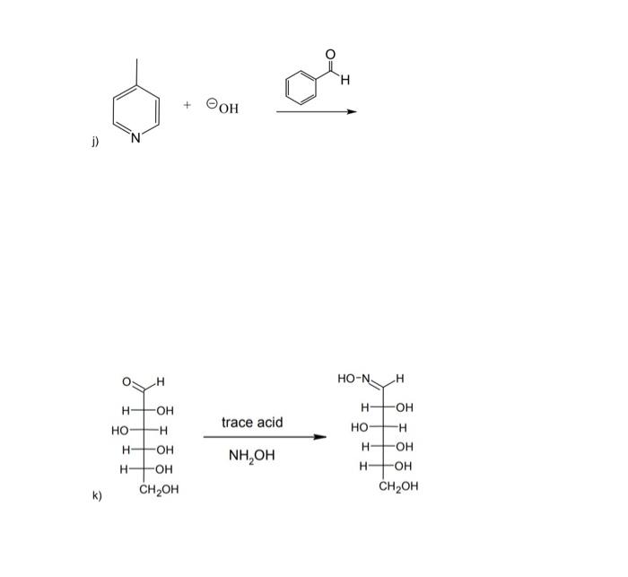 Solved j) k) trace acidI) +ΘOH 1.) 2.) HCl n m) | Chegg.com