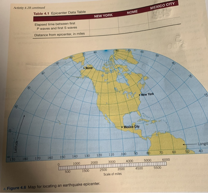 ACTIVITY 4.2B Locating an Earthquake Figure 4.5 shows | Chegg.com