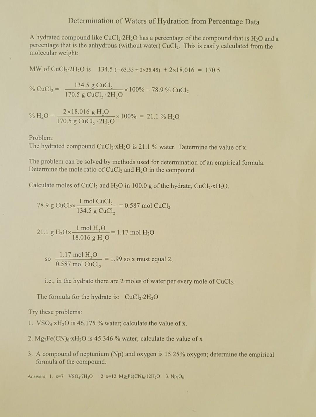 Solved Experiment 6 Name: EMPIRICAL FORMULAS Introduction: | Chegg.com
