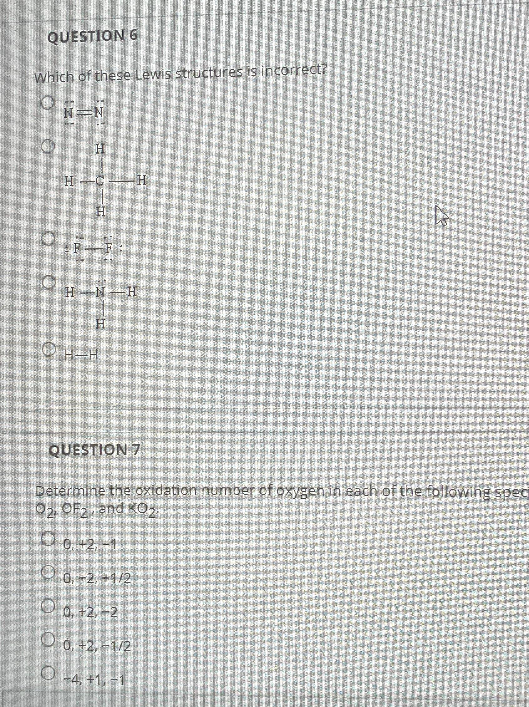 Solved QUESTION 6Which of these Lewis structures is | Chegg.com