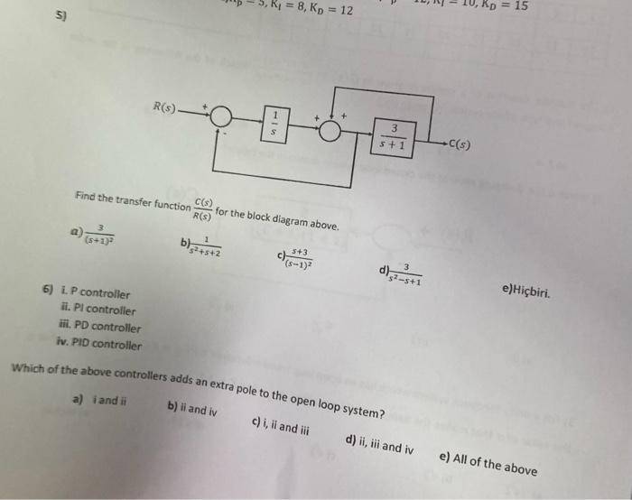 Solved 5) Find the transfer function R(s)C(s) for the block | Chegg.com