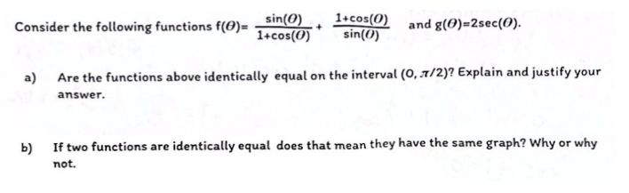 Solved Consider the following functions | Chegg.com