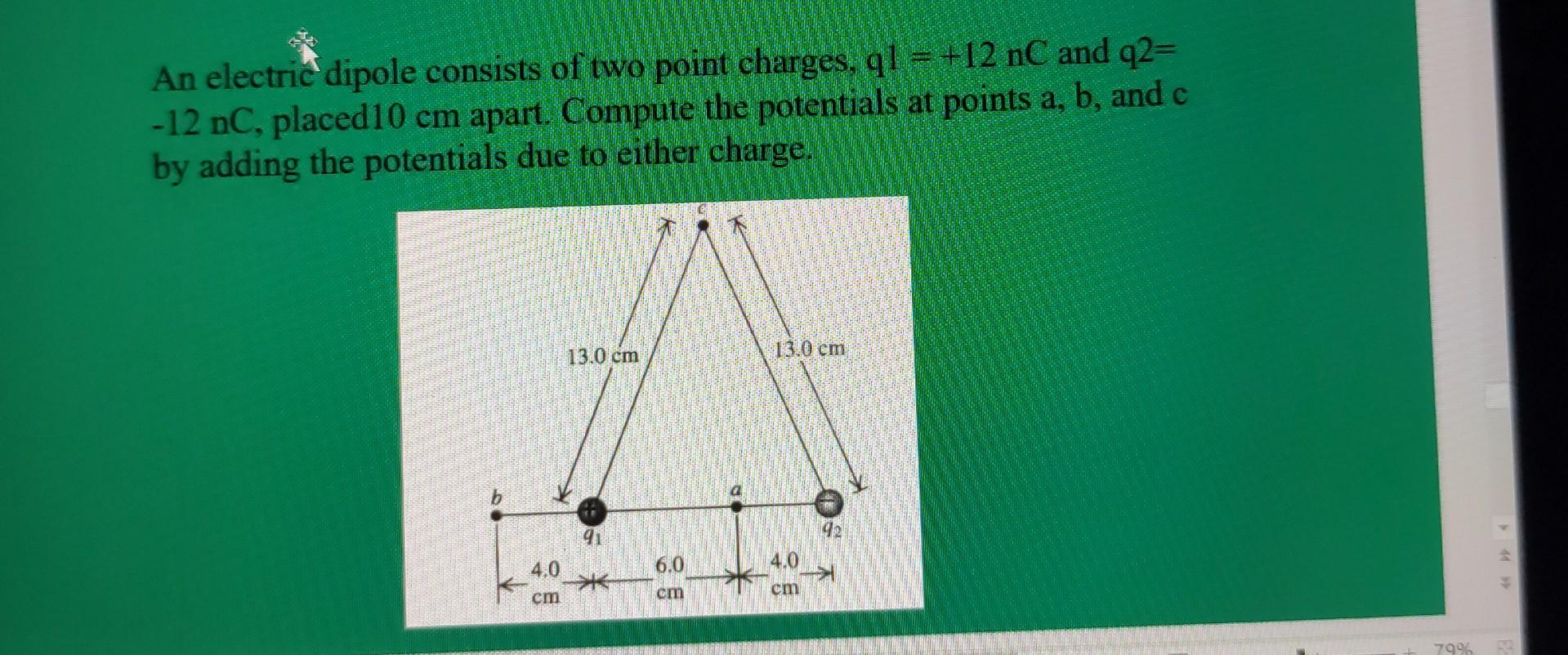 Solved An electric dipole consists of two point charges, | Chegg.com