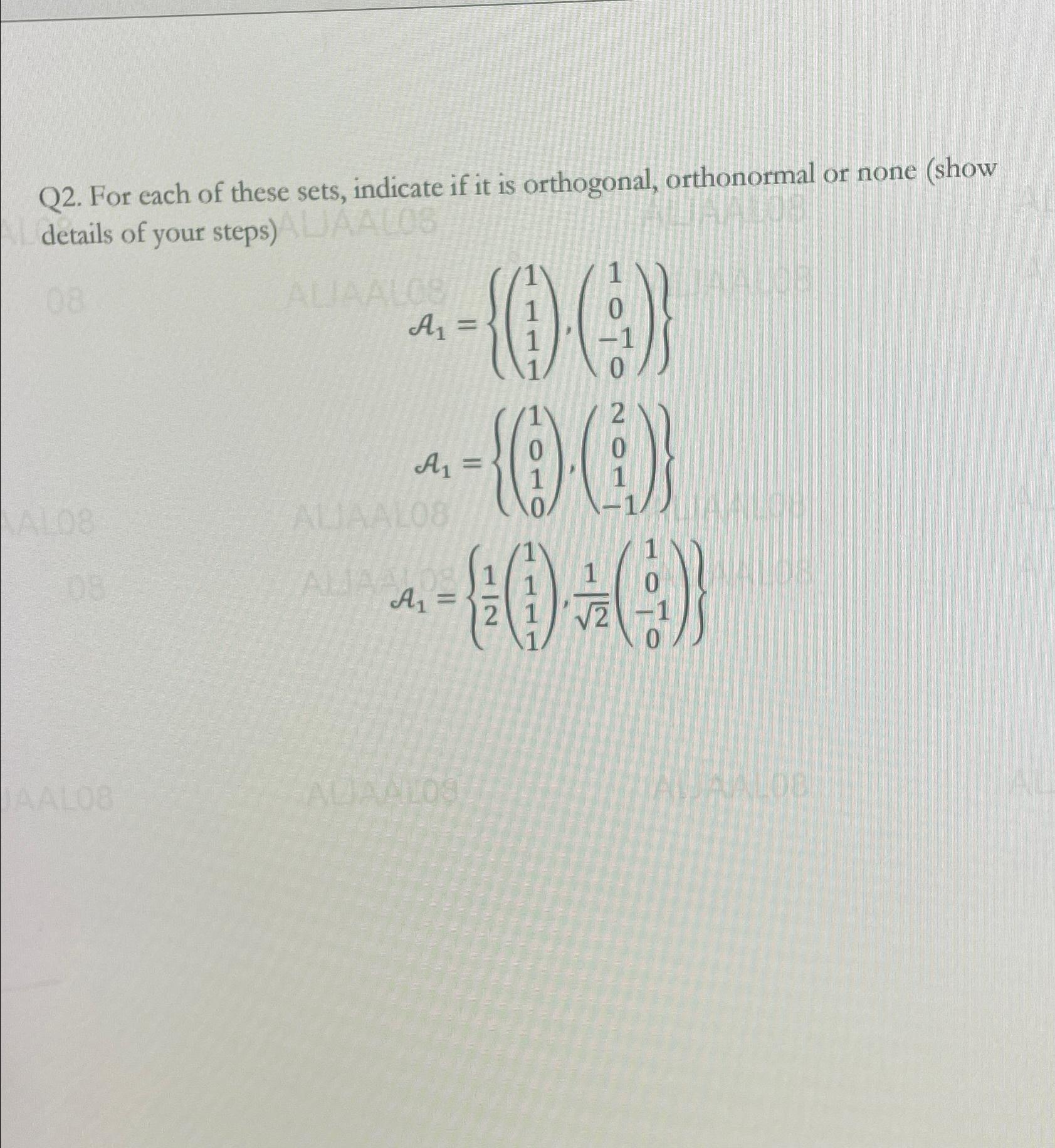 Solved Q2. ﻿For each of these sets, indicate if it is | Chegg.com
