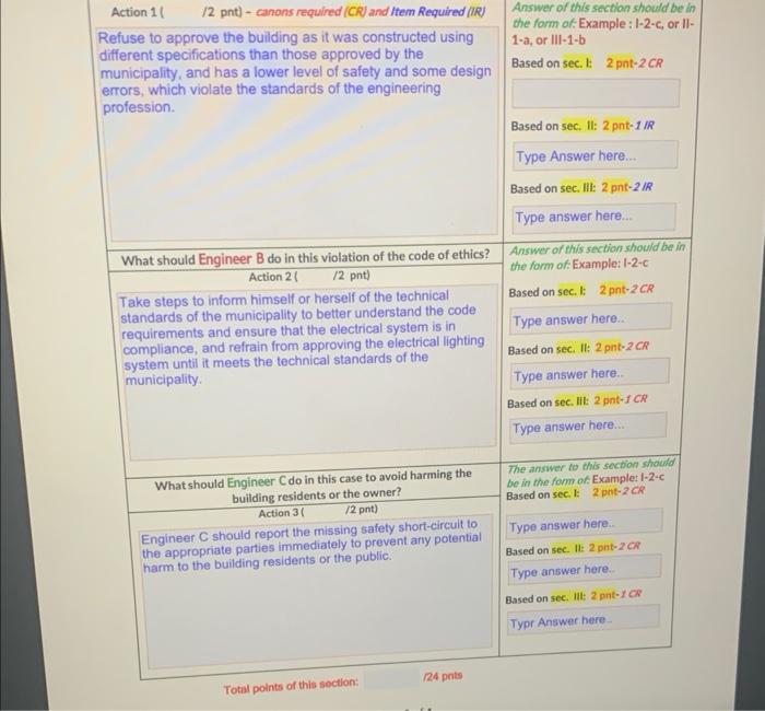 Solved fill out the NSPE codes based on the actions that i | Chegg.com