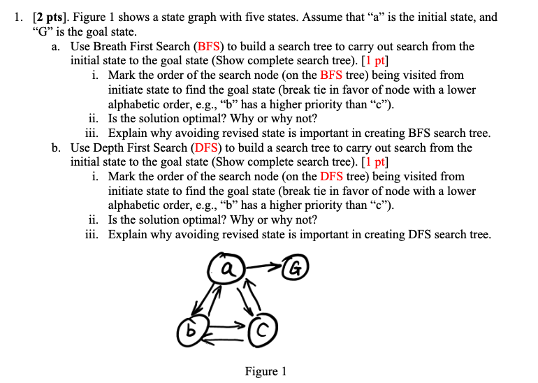 solve this[2 ﻿pts]. ﻿Figure 1 ﻿shows a state graph | Chegg.com