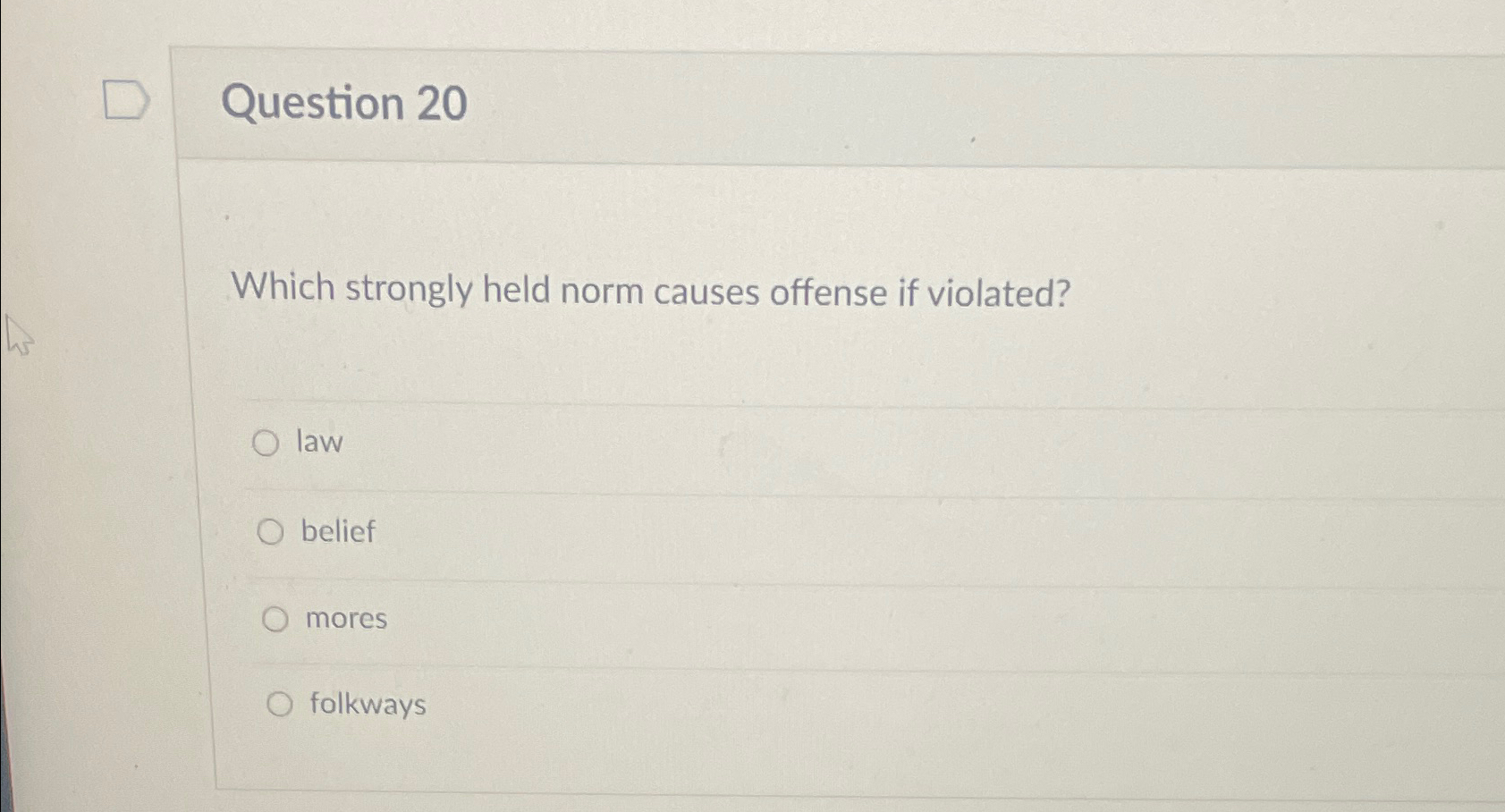 Solved Question 20Which strongly held norm causes offense if | Chegg.com