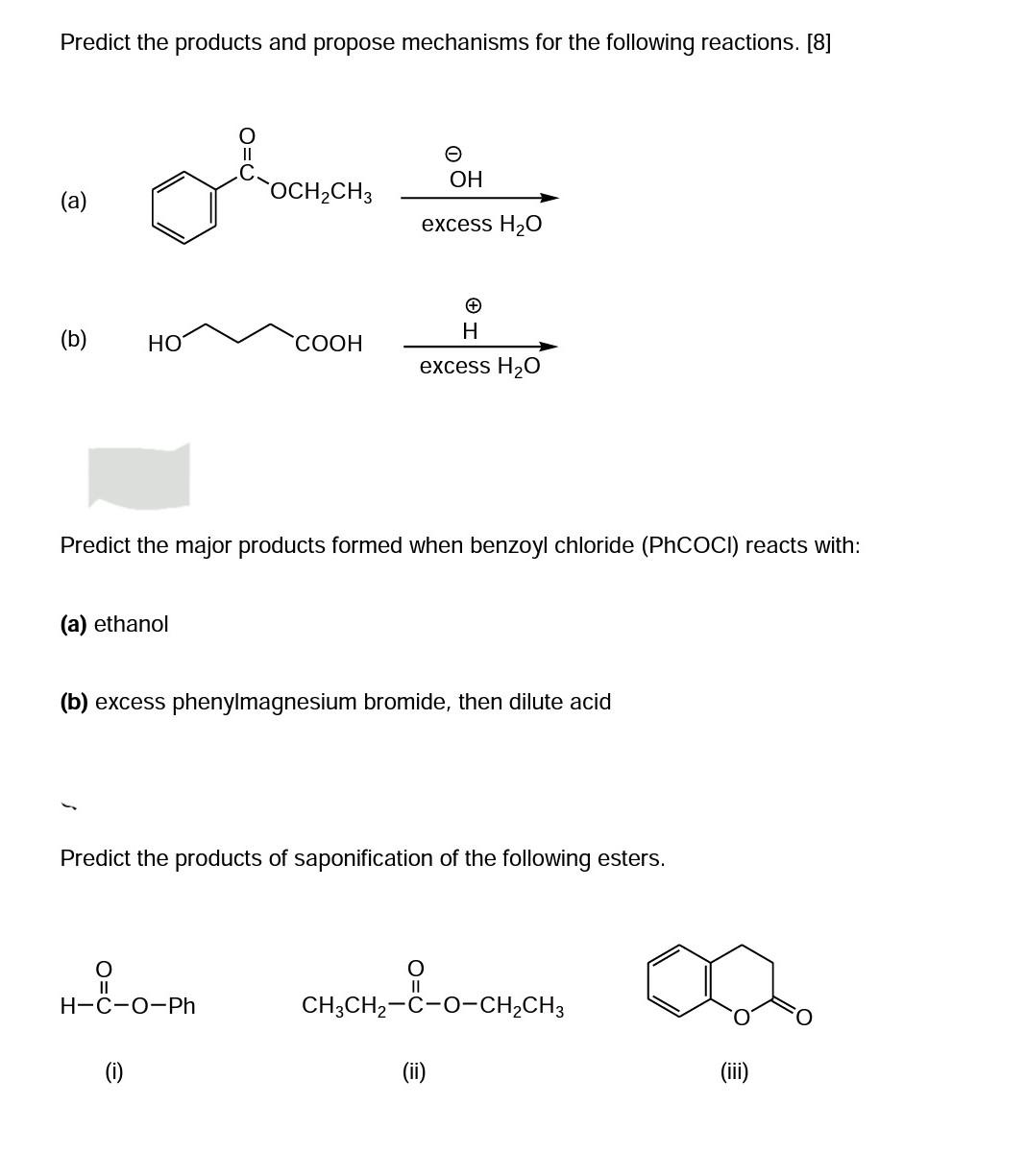Solved Predict the products and propose mechanisms for the | Chegg.com