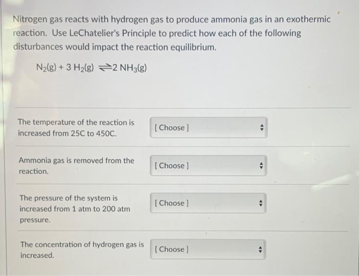 Hydrogen Gas Reacts With Nitrogen Gas To Produce Ammonia Gas - Form example download