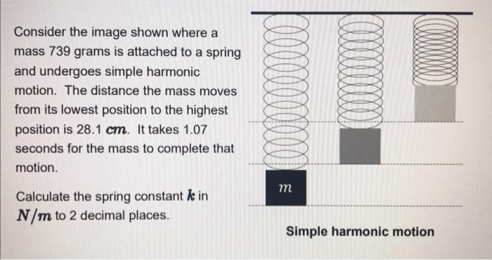 Solved Calculate the spring constant k in N/m to 2 decimal | Chegg.com