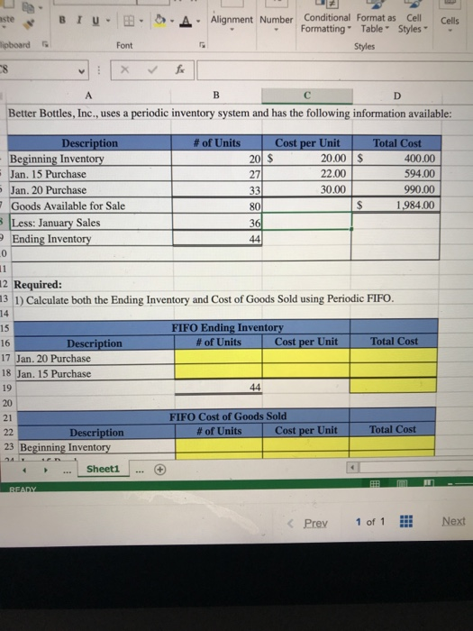 Solved aste Alignment Number Cells Conditional Format as | Chegg.com