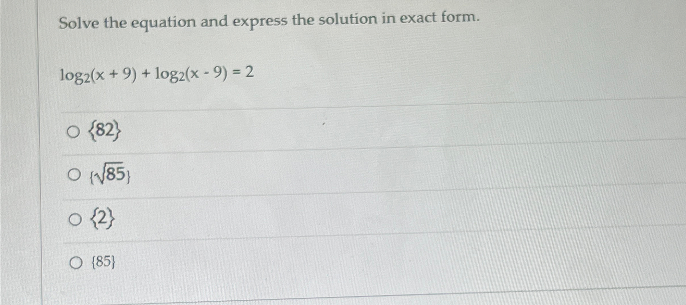 Solved Solve the equation and express the solution in exact | Chegg.com