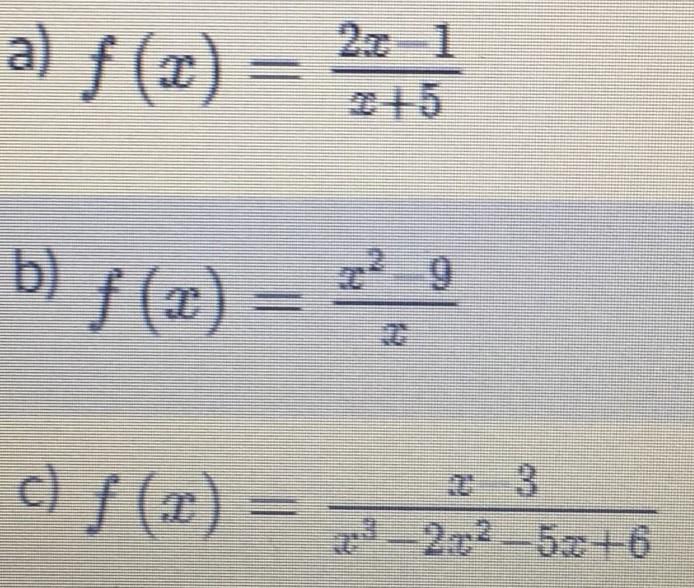Solved For the following functions, find: i) x-intercept ii) | Chegg.com