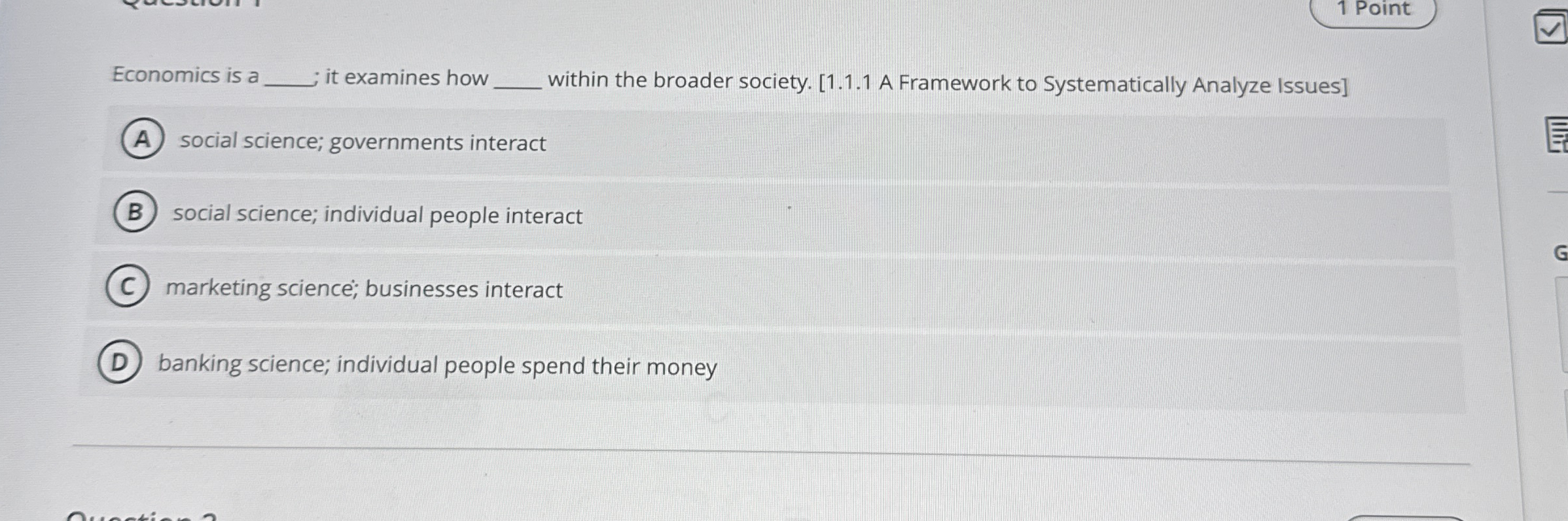1 ﻿PointEconomics is a ﻿it examines how ﻿within | Chegg.com