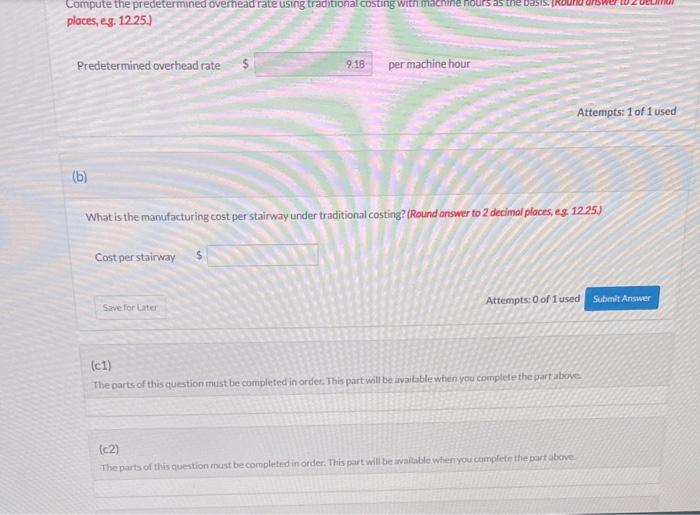 Solved places, eg. 12.25) Predetermined overhead rate per | Chegg.com