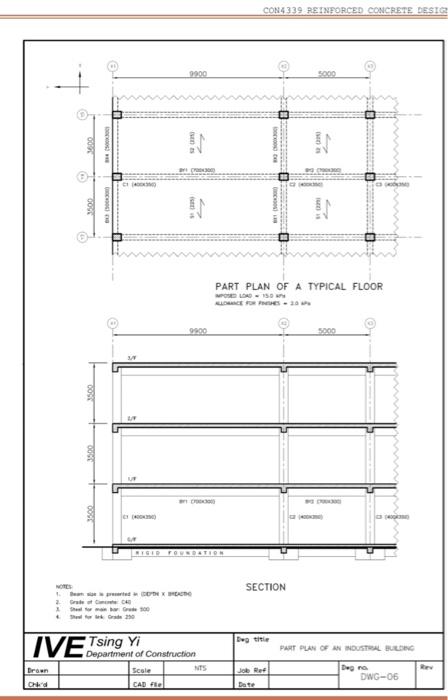 AQ1 Design the edge column C1 shown on DWG-06 with | Chegg.com