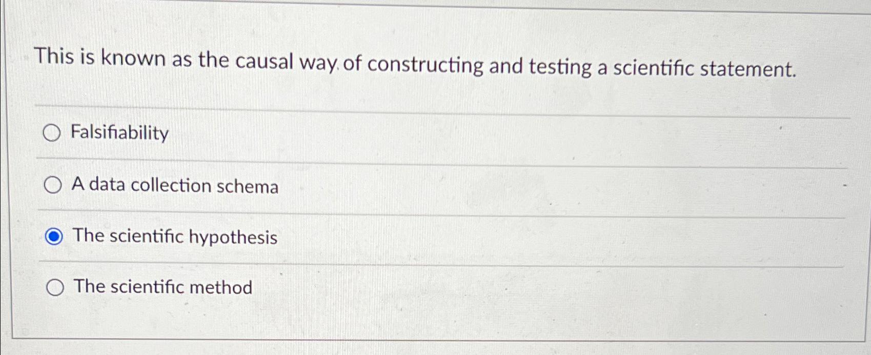 Solved This is known as the causal way of constructing and | Chegg.com