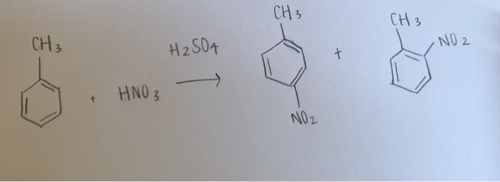 Solved CH3 CH3 CH₃ NO2 H2SO4 + HNO3 + NO2 | Chegg.com