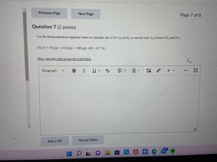 Solved Use the thermochemical equation below to calculate | Chegg.com