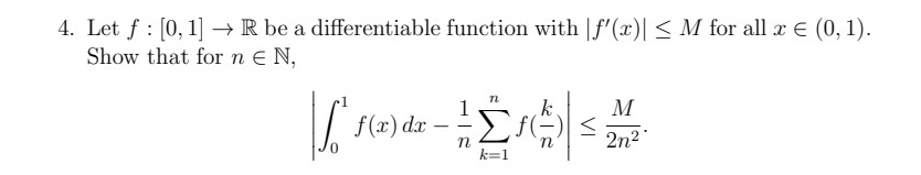 Solved Let f:[0,1]→R ﻿be a differentiable function with | Chegg.com