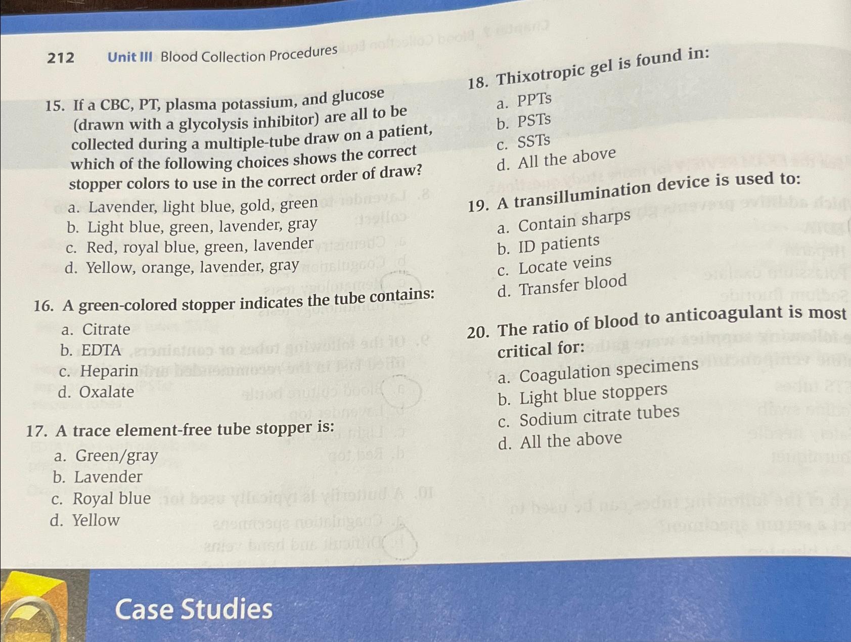Solved 212 Unit III Blood Collection Procedures15. If a | Chegg.com Solved 212 Unit III Blood Collection Procedures15. If a | Chegg.com
