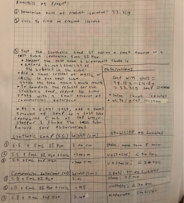 Solved For the saponification of triacylglycerol, I started | Chegg.com