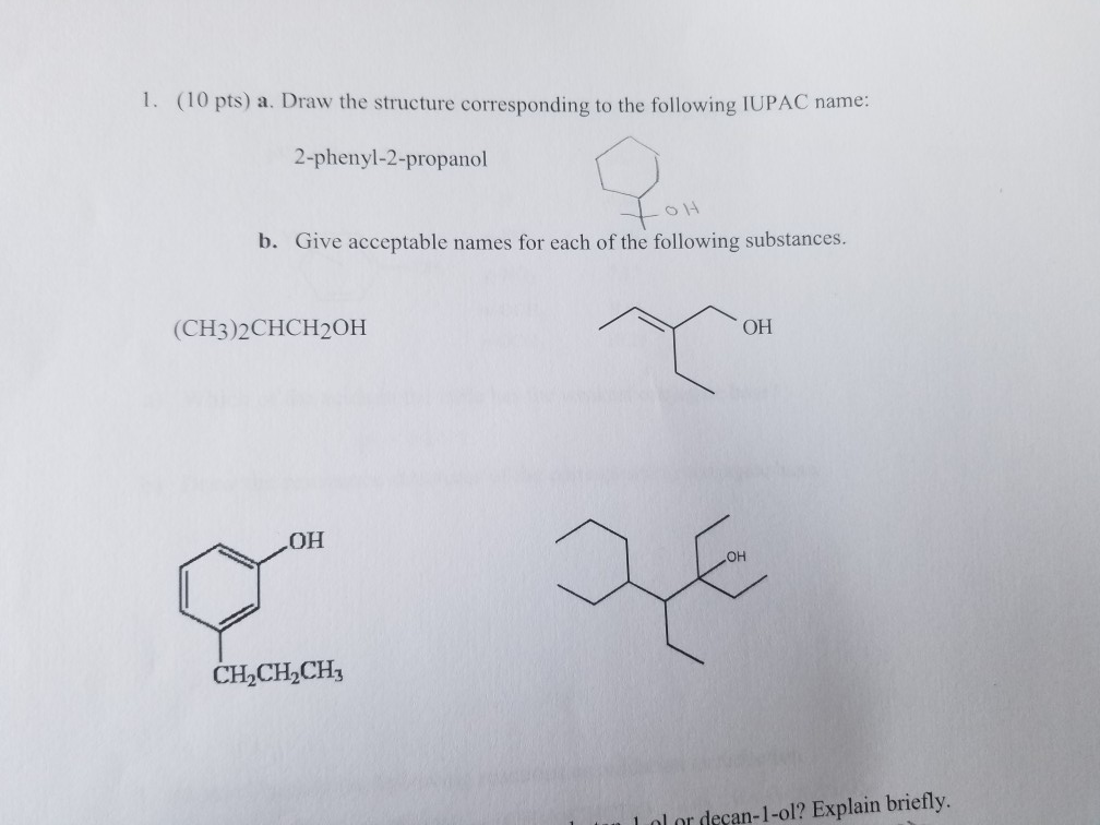 Solved 1. (10 pts) a. Draw the structure corresponding to | Chegg.com