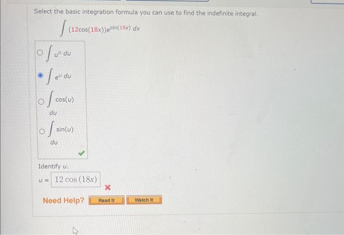 Solved Select the basic integration formula you can use to | Chegg.com