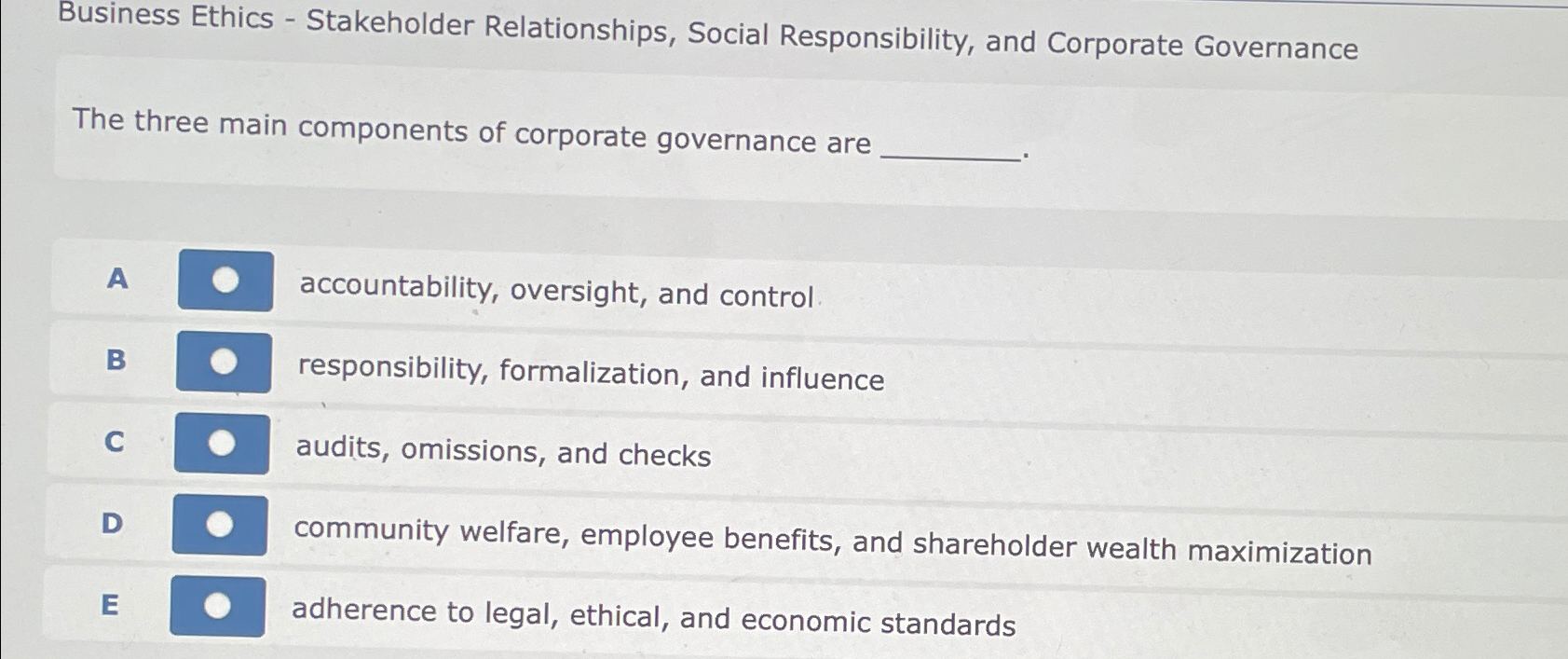 Solved Business Ethics - ﻿Stakeholder Relationships, Social | Chegg.com