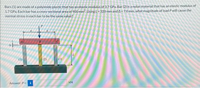 Solved Bars (1) are made of a polyimide plastic that has an | Chegg.com