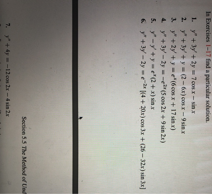 Solved In Exercises 1-17 find a particular solution. 1. y" + | Chegg.com