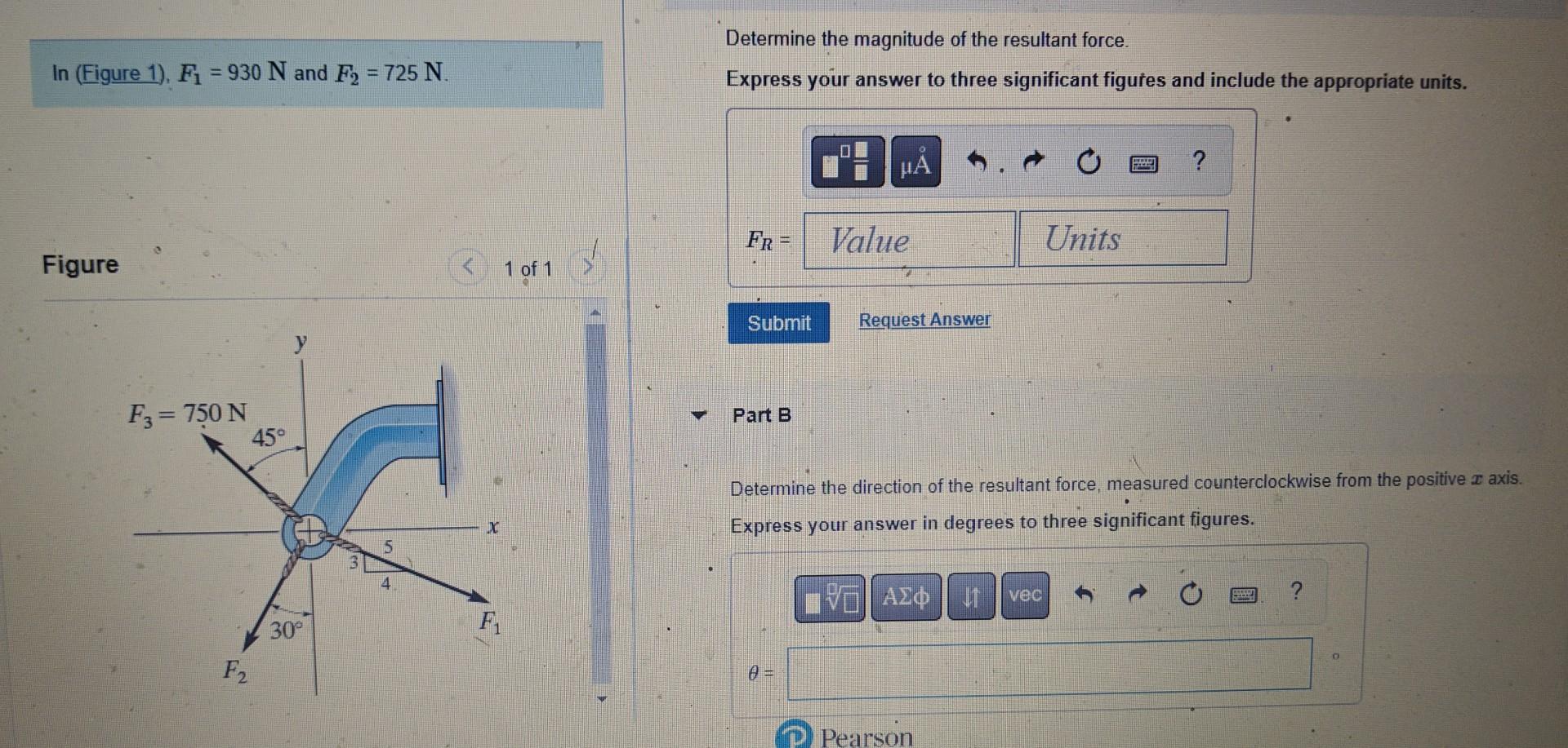 Solved In (Figure Fi 930 N And F2 725 Figure Solved In (Figure Fi 930 N And F2 725 Figure