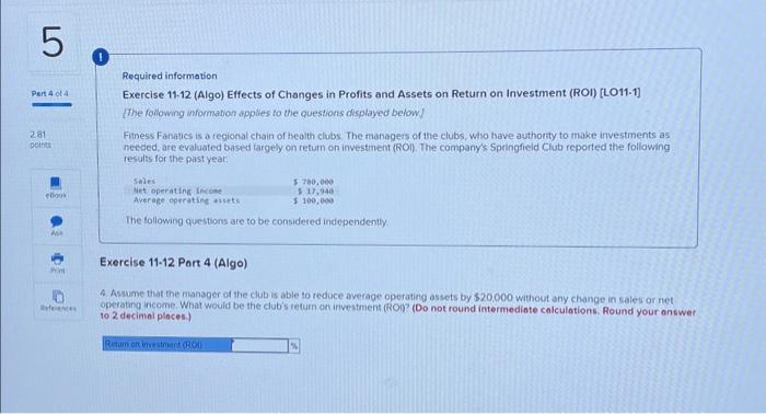 Solved 1 Required informetion Exercise 11.12 (Algo) Effects | Chegg.com