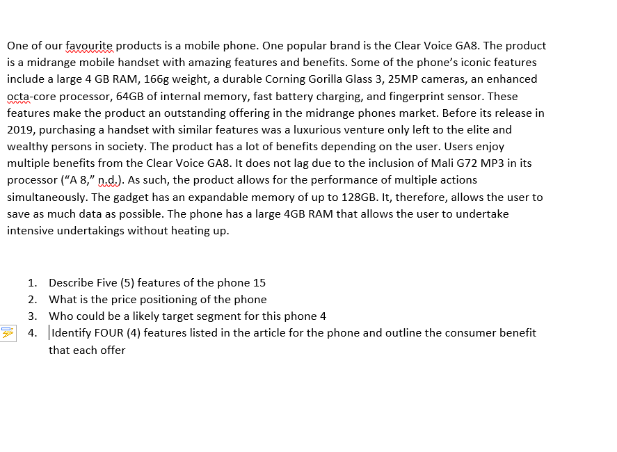 Solved One of our favourite products is a mobile phone. One | Chegg.com