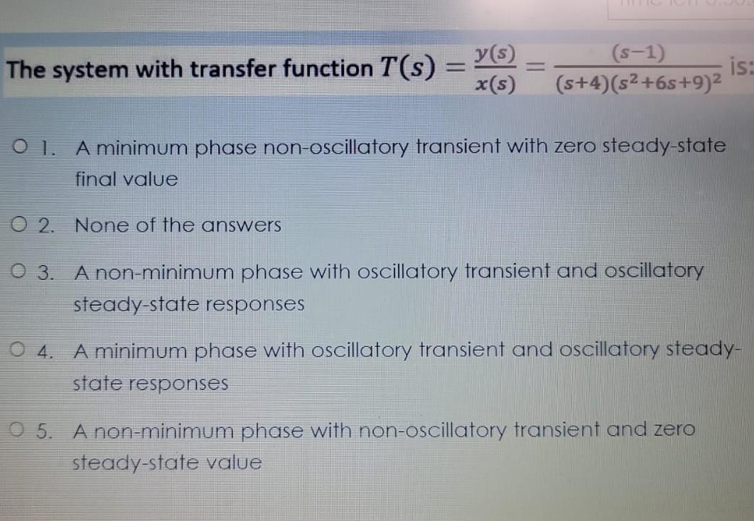 Solved The system with transfer function | Chegg.com