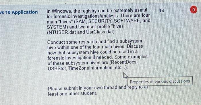 Solved vs 10 Application In Windows, the registry can be | Chegg.com