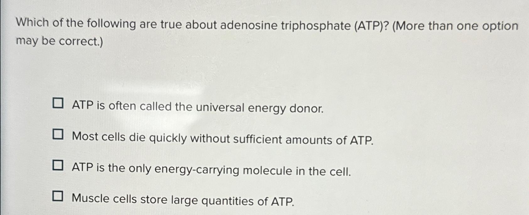 Solved Which of the following are true about adenosine | Chegg.com